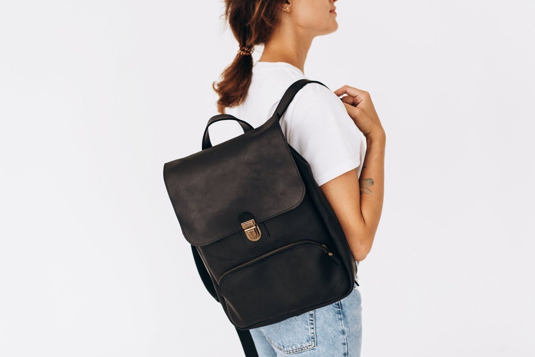 Women's Office Backpack | Leather City Bag | Chic Laptop Rucksack - Etsy