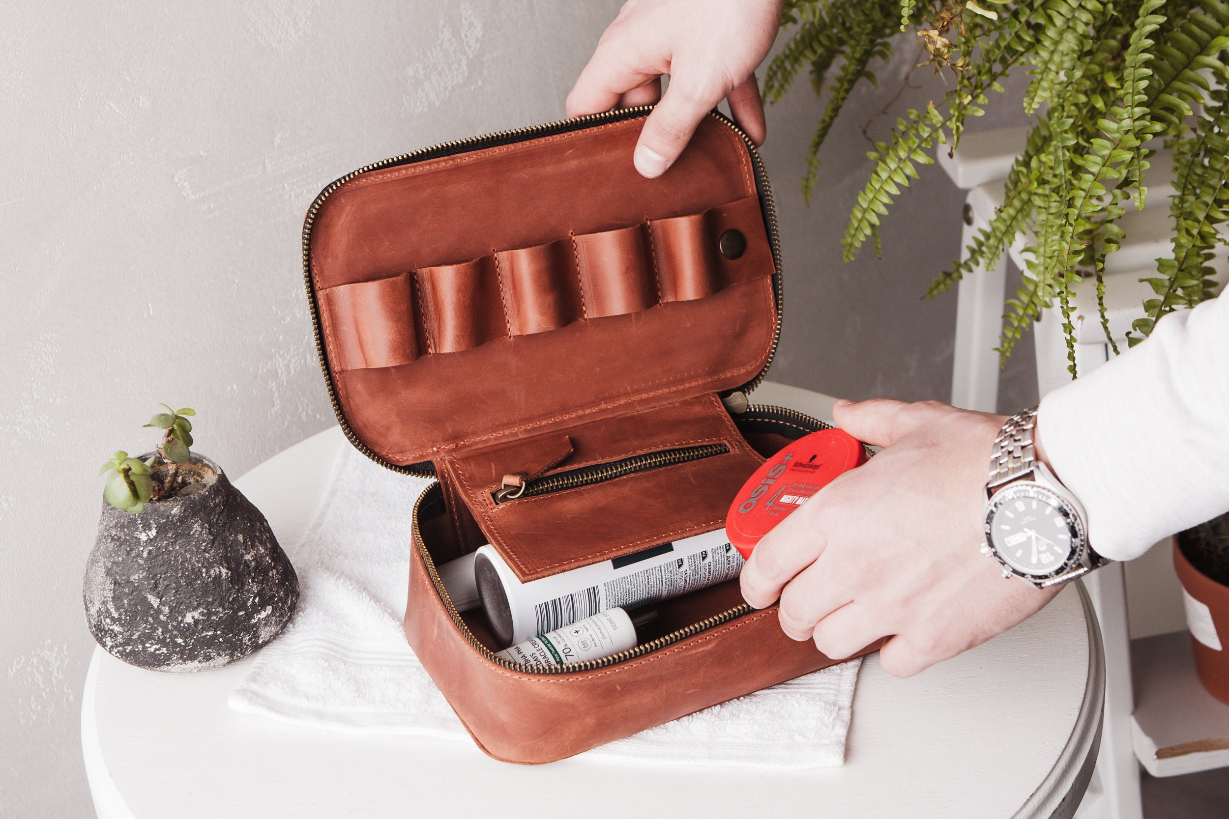 Leather Toiletry Bag Men Personalized Mens Toiletry Bag - Etsy