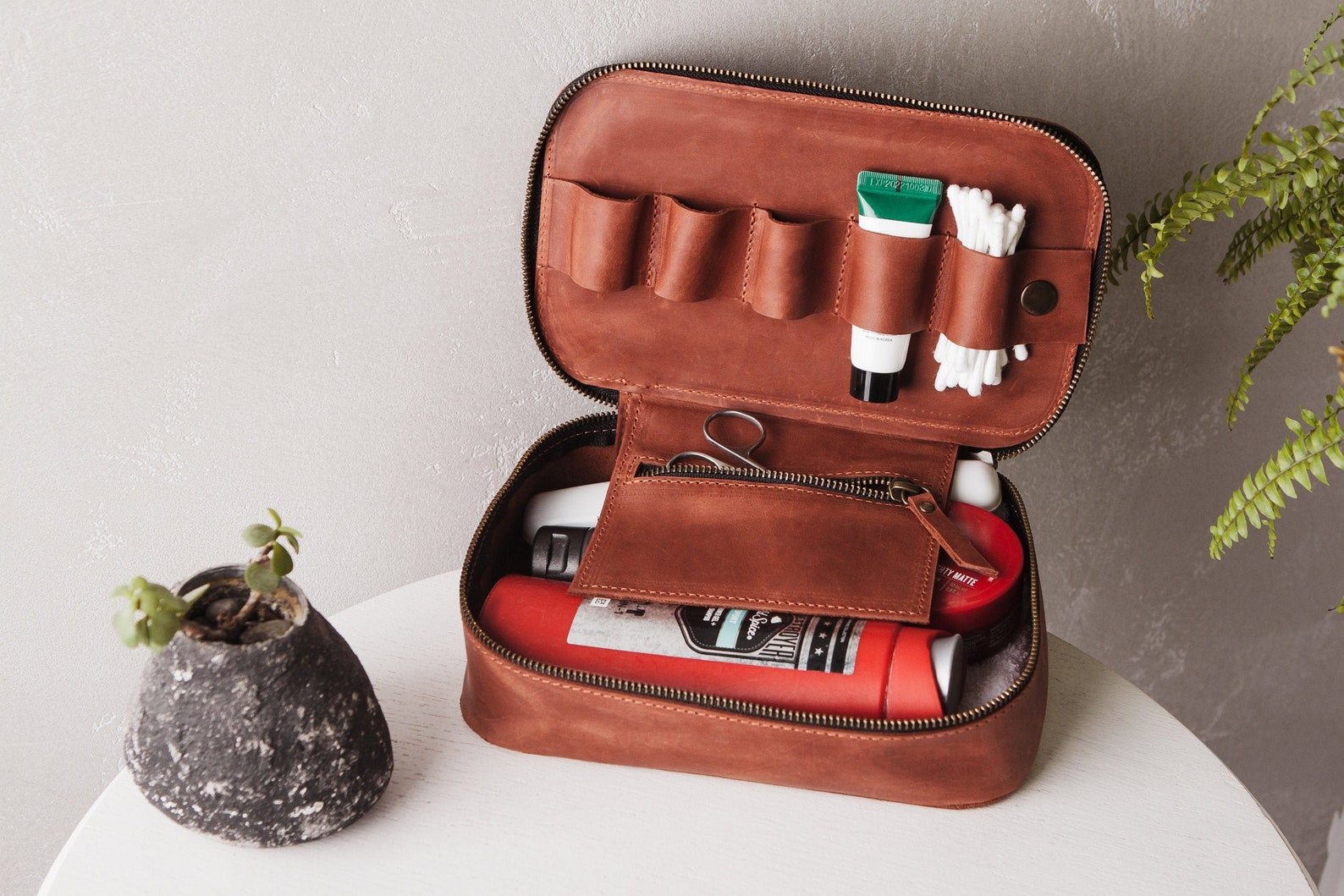 Leather Shaving Kit,mens Shaving Kit,mens Leather Toiletry Bag ...