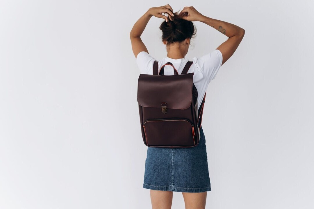 Modern Leather Backpack | Fashionable Travel Bag | Minimalist Rucksack ...