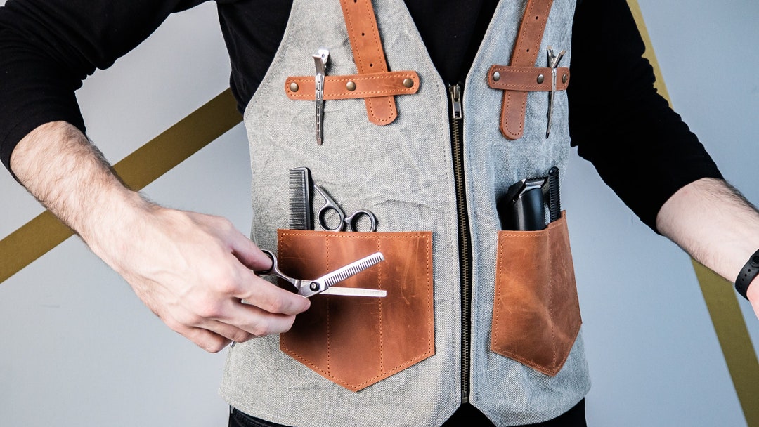 Professional Barber Apron, Barber Apron,manly Apron,leather Barber ...