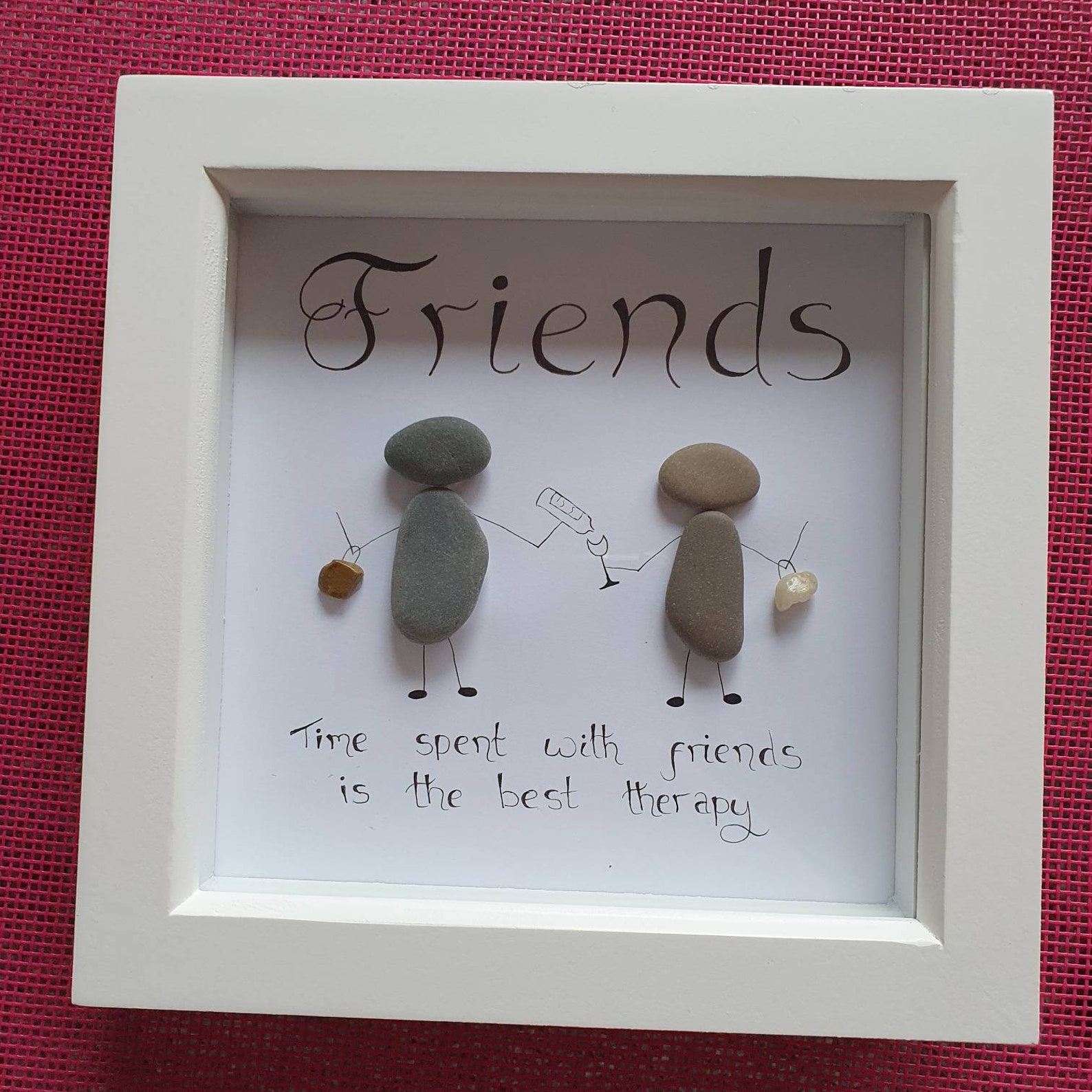 Personalised True Friends Pebble Art Frame. Friendship, Besties, Best ...