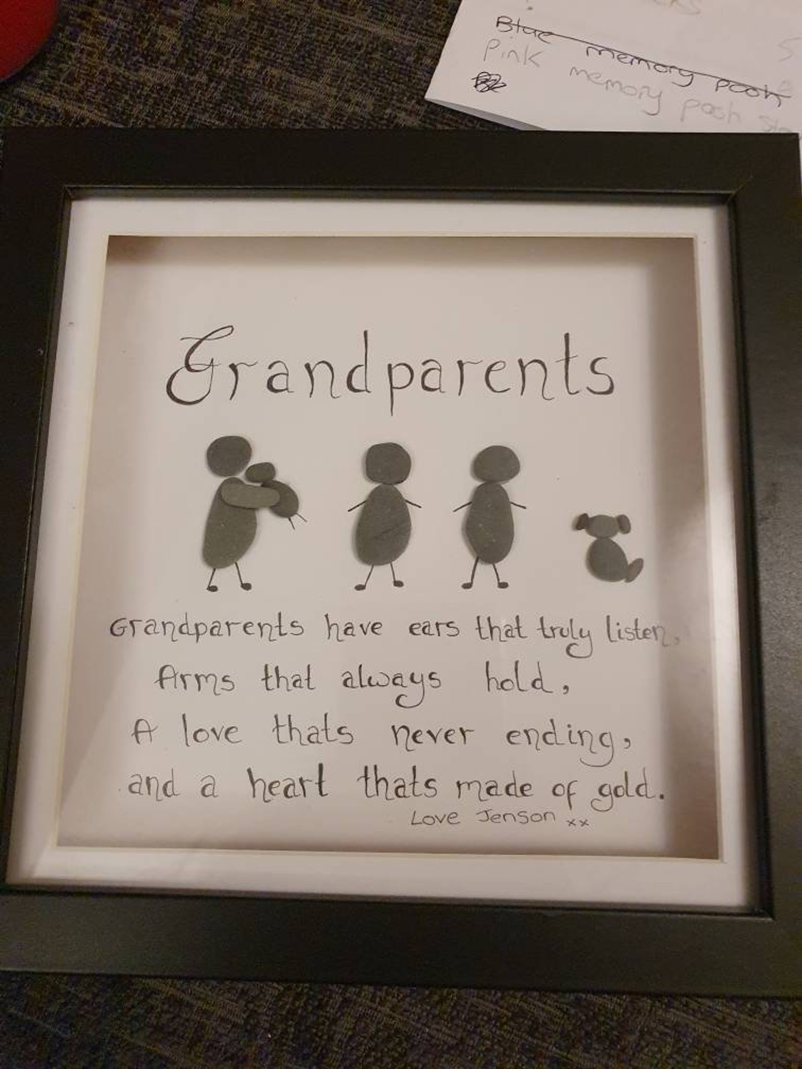 Personalised Grandparents Family Love Large Pebble Art Frame - Etsy UK
