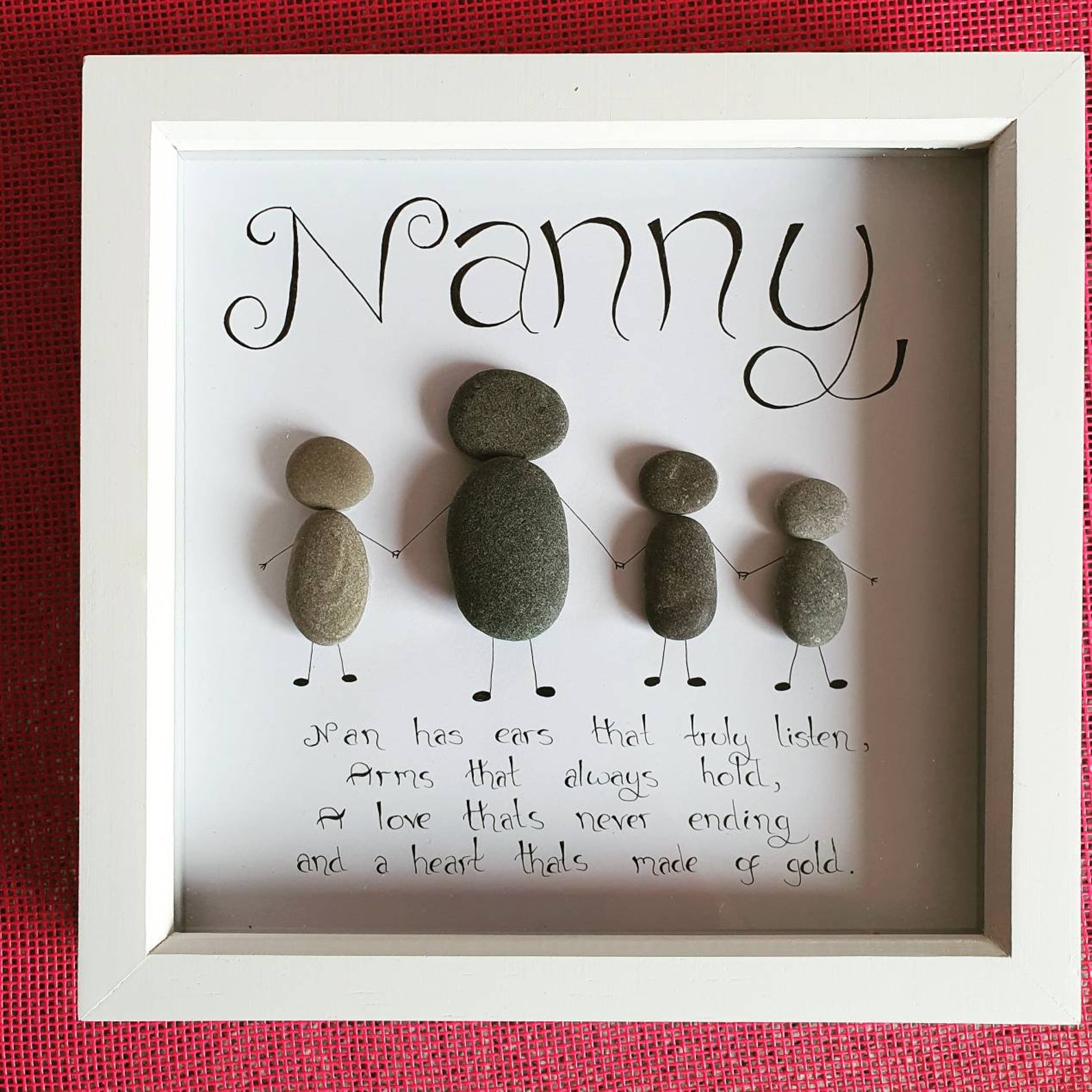 Personalised Grandparents Family Love Large Pebble Art Frame - Etsy UK