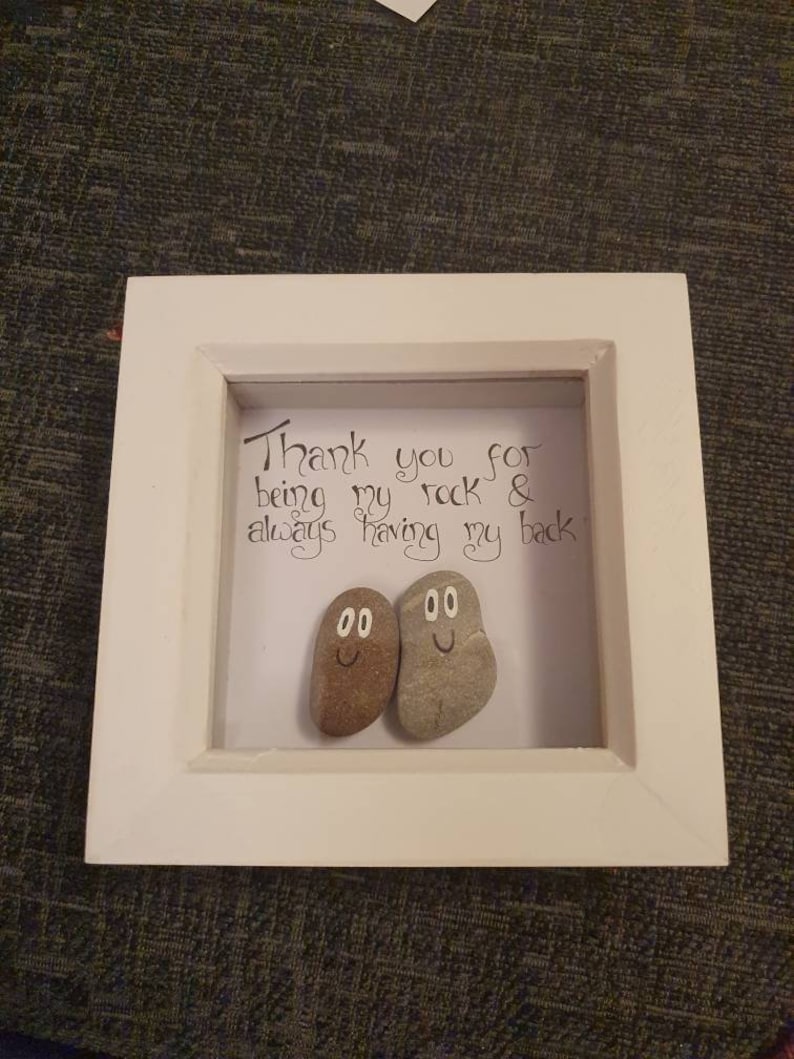 Thank You for Being My Rock Pebble Art Frame friends Love | Etsy