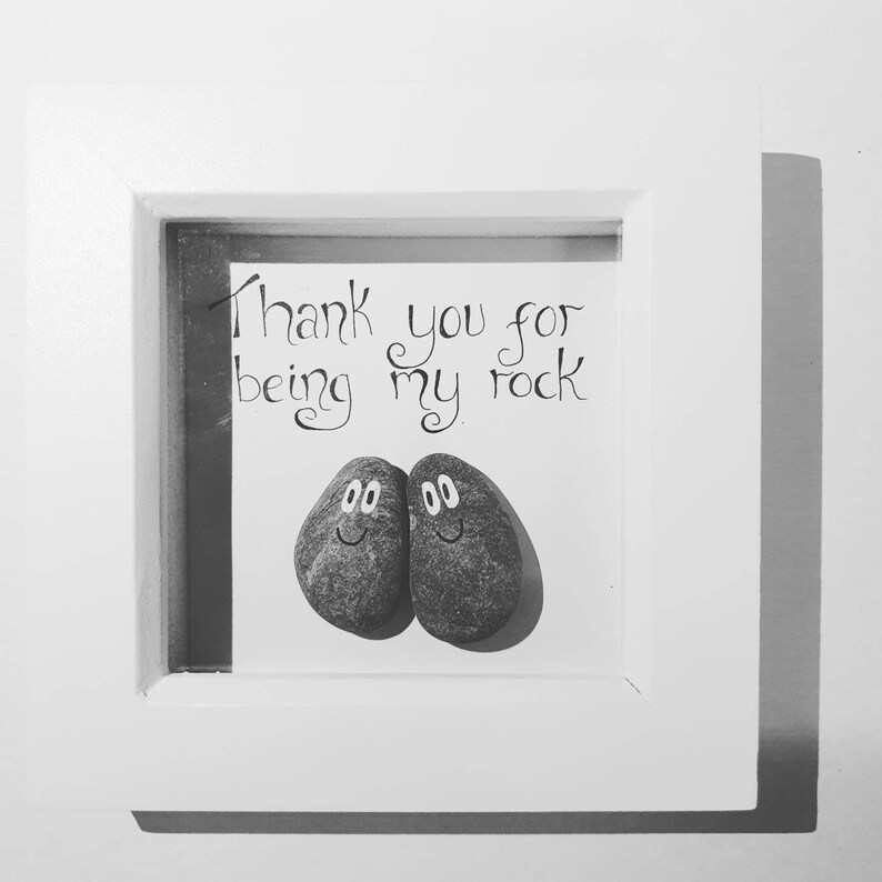 Thank You for Being My Rock Pebble Art Frame friends Love - Etsy