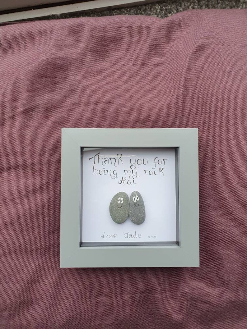 Thank You for Being My Rock Pebble Art Frame friends Love | Etsy