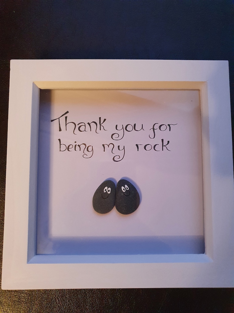 Thank you for being my rock pebble art frame friends love | Etsy