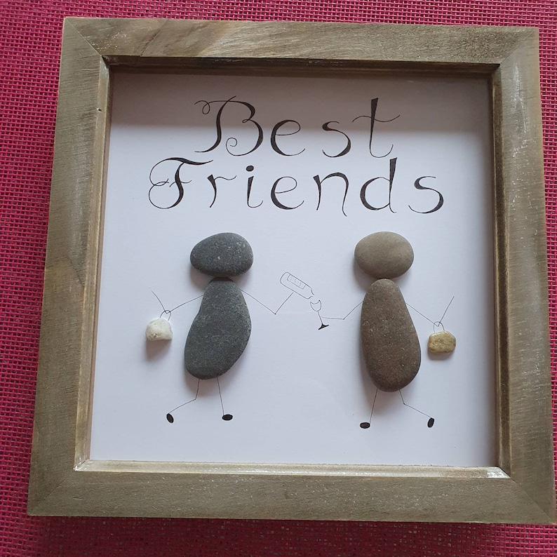 Personalised True Friends Pebble Art Frame. Friendship, Besties, Best ...