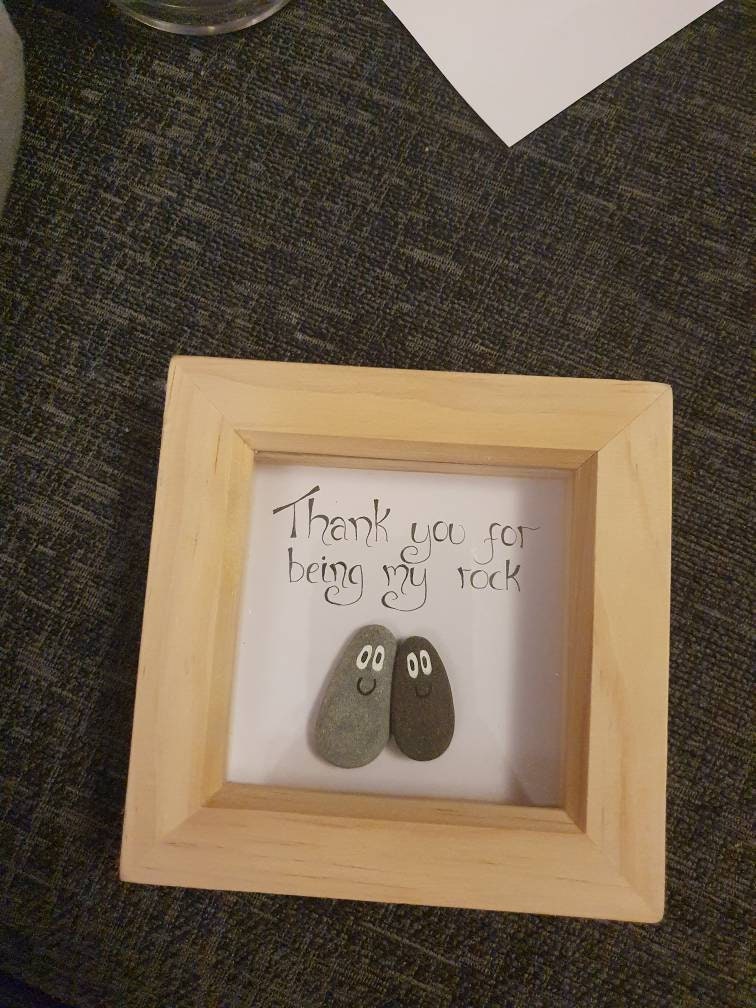Thank You for Being My Rock Pebble Art Frame friends Love | Etsy