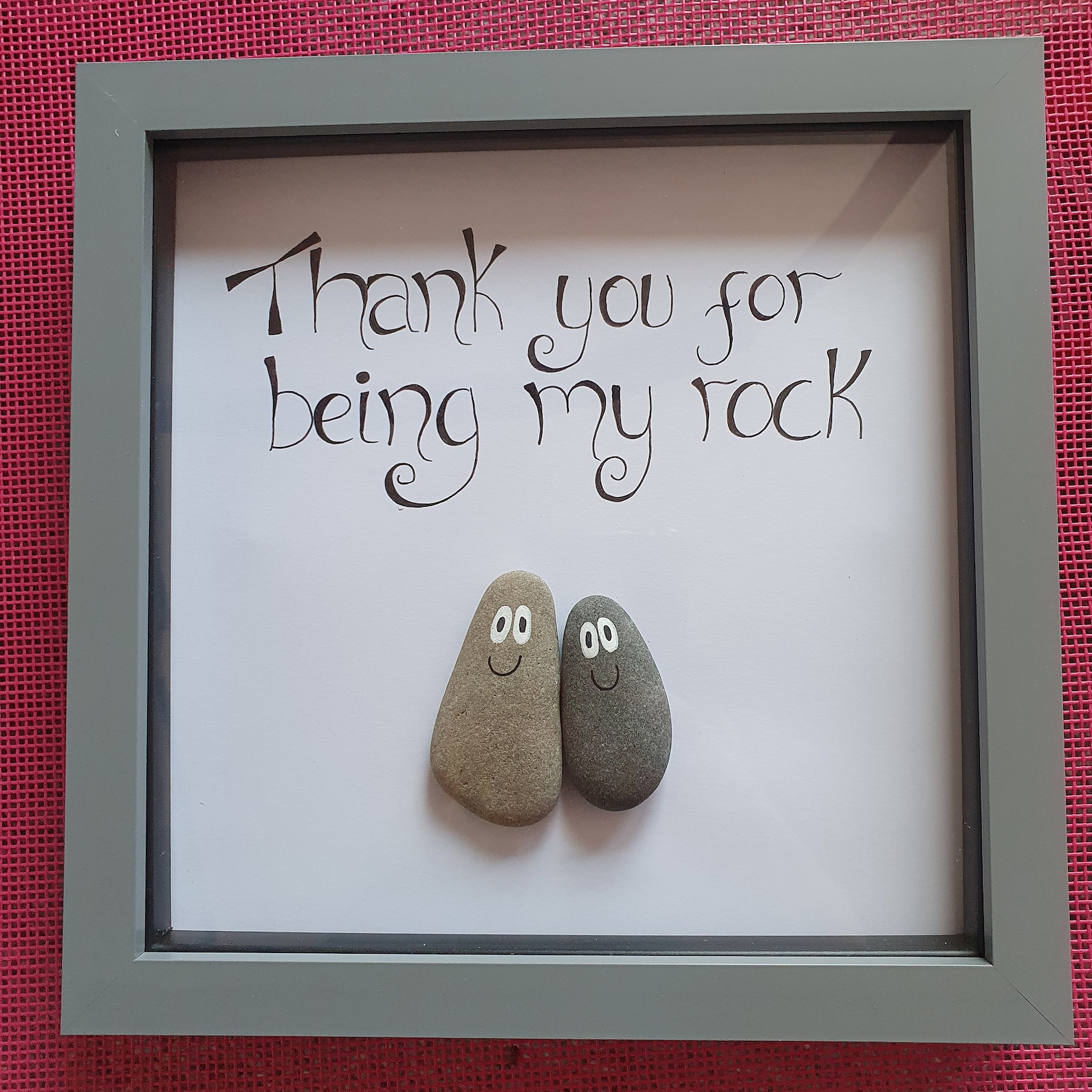 Thank You for Being My Rock Pebble Art Frame friends Love | Etsy UK