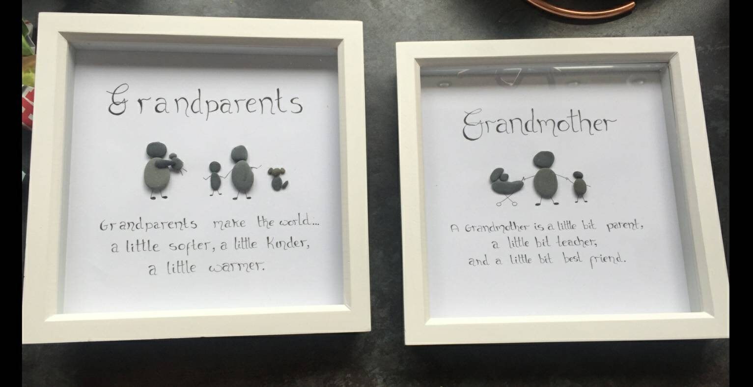 Personalised Grandparents Family Love Large Pebble Art Frame - Etsy UK