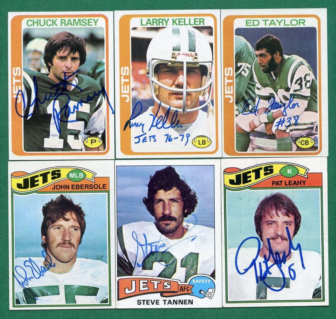 Vintage Autographed New York Jets Cards: Steve Tannen John - Etsy