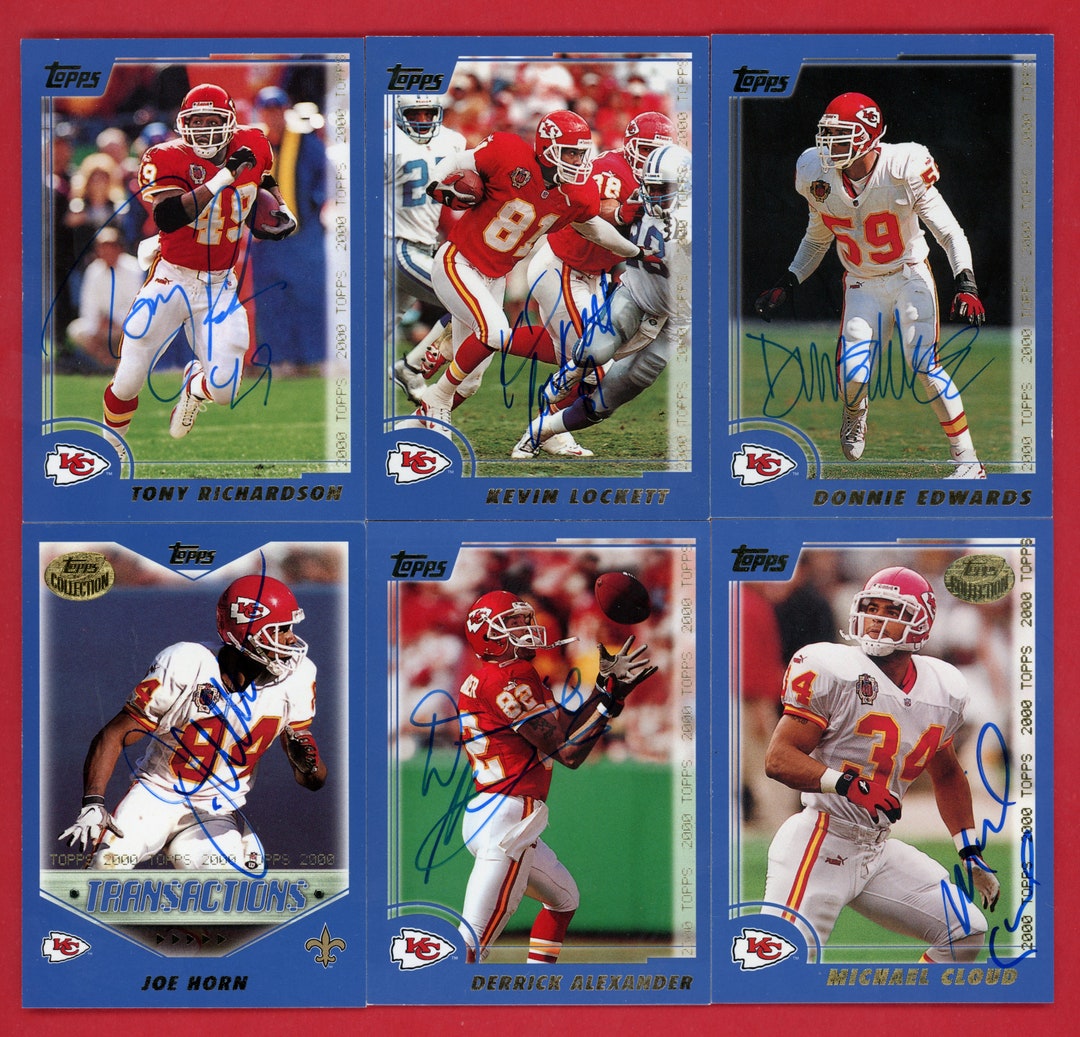 Autographed 2000 Topps Kansas City Chiefs Cards: Joe Horn, Michael ...