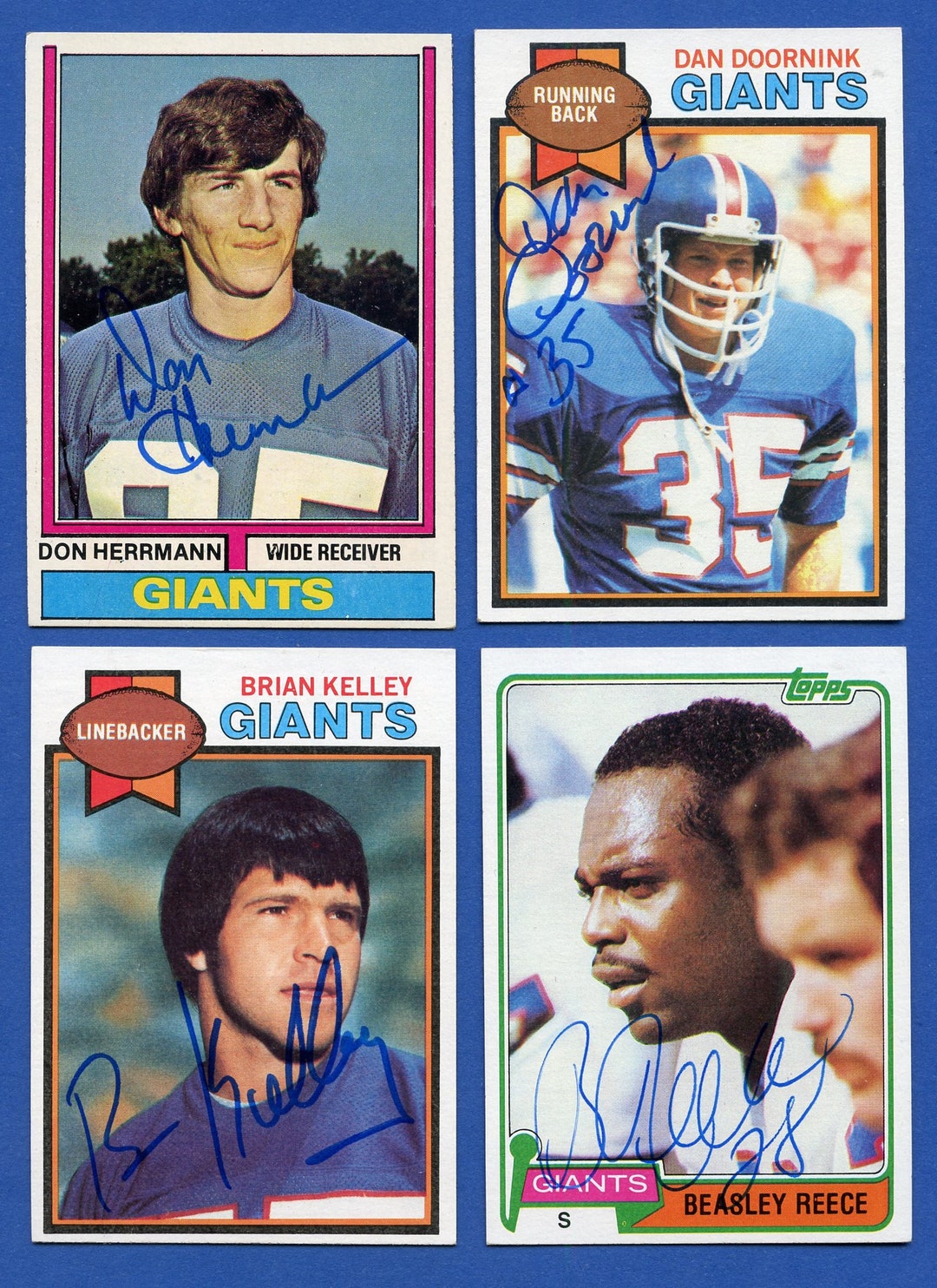 Autographed New York Giants Dan Doornink Brian Kelley - Etsy