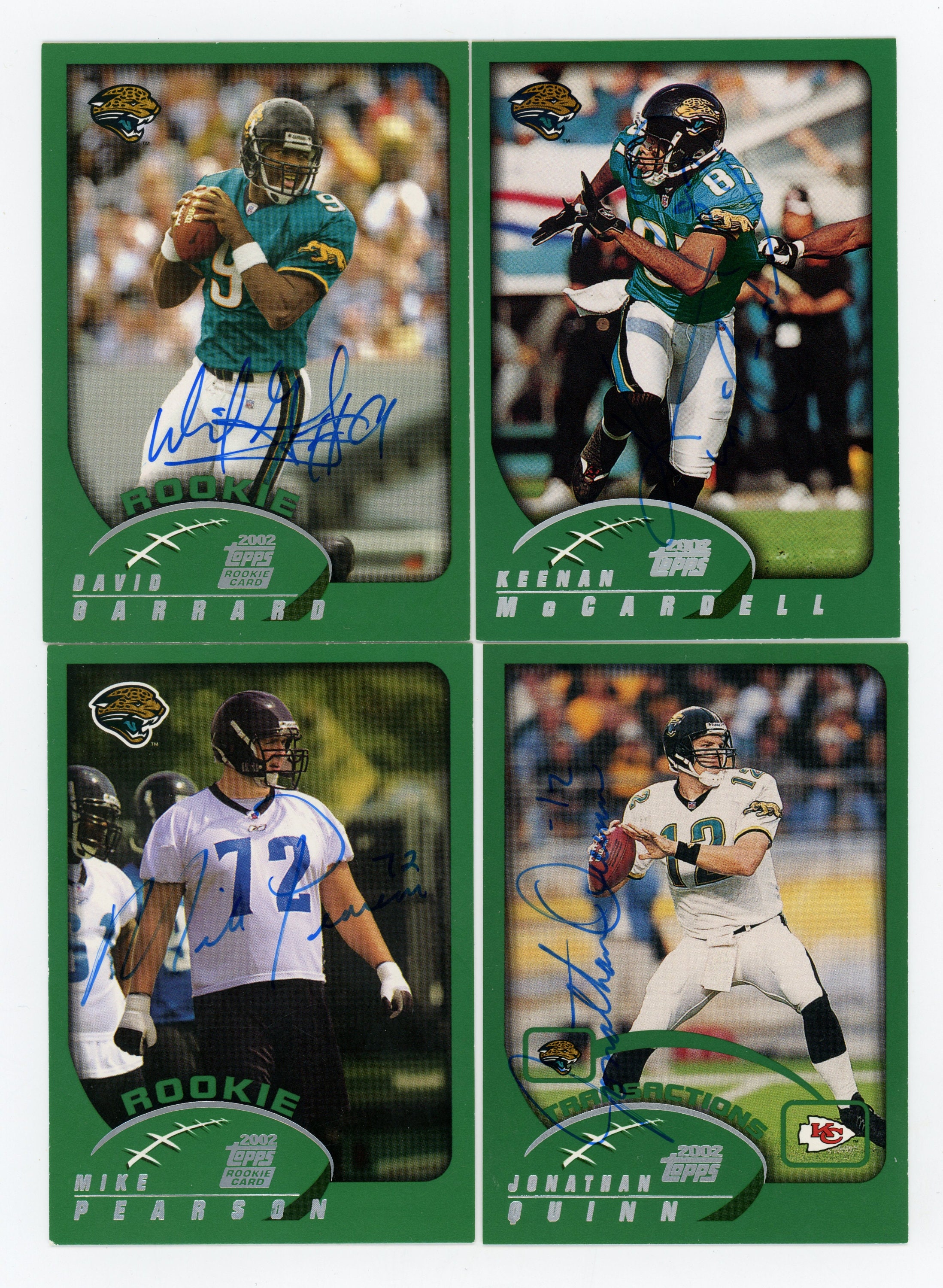 Autographed 2002 Topps Jacksonville Jaguars: David Garrard, Jonathan ...
