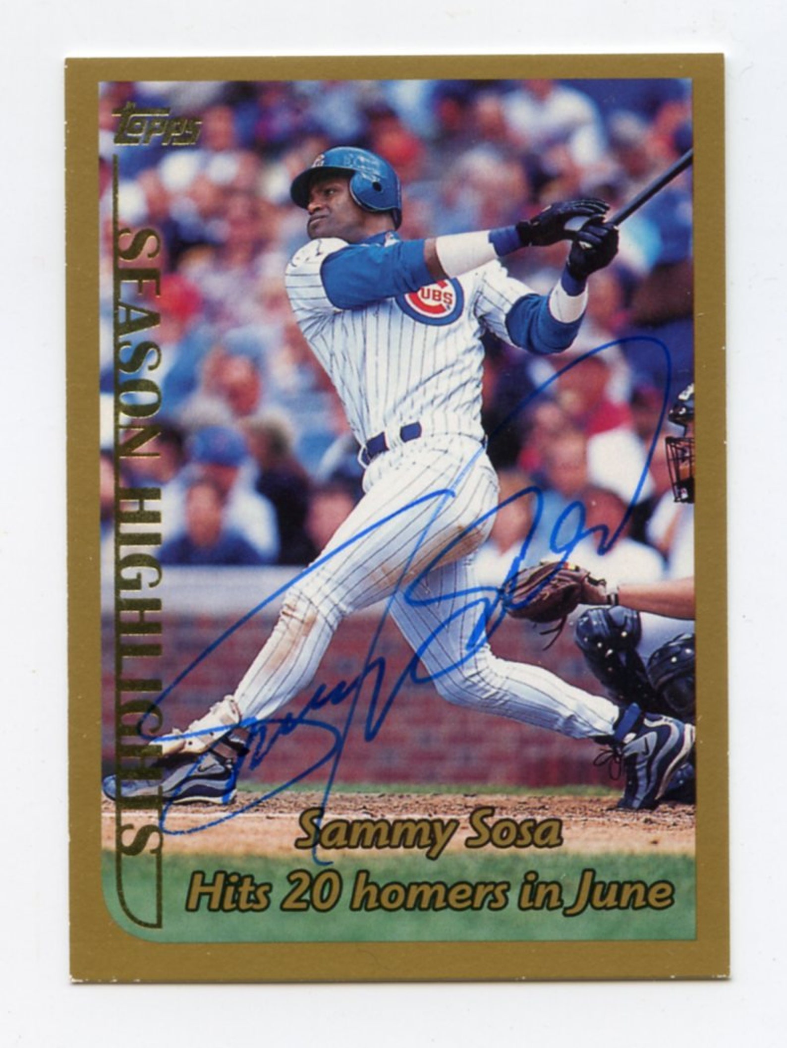 Autographed 1999 Topps season Highlights Sammy - Etsy