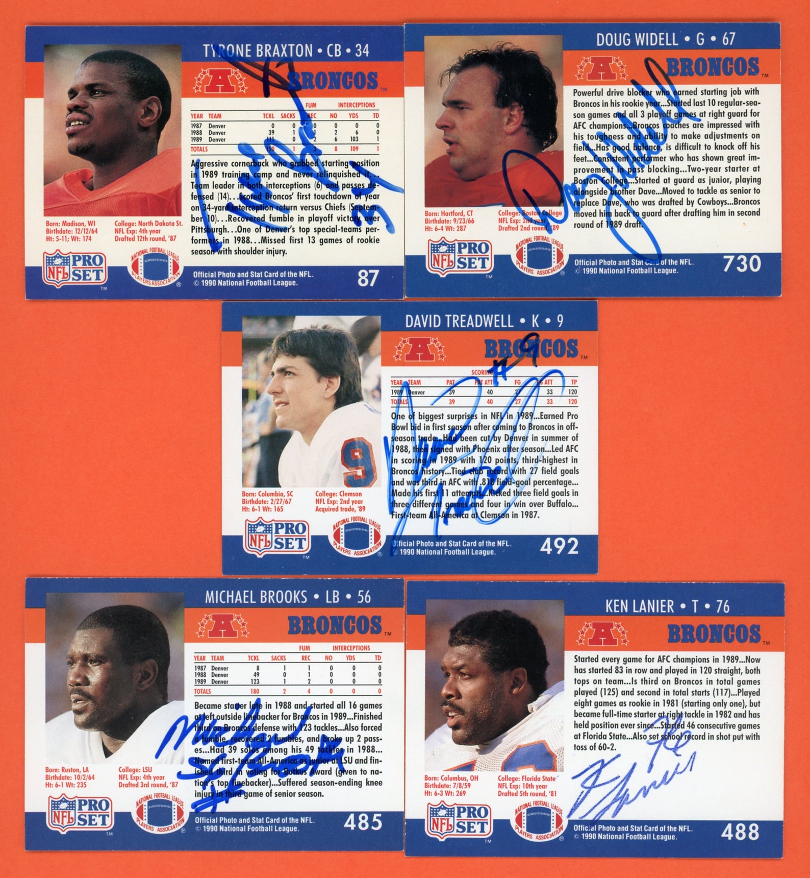 Vintage Denver Broncos Autographed Cards 1990 Proset: Ken - Etsy