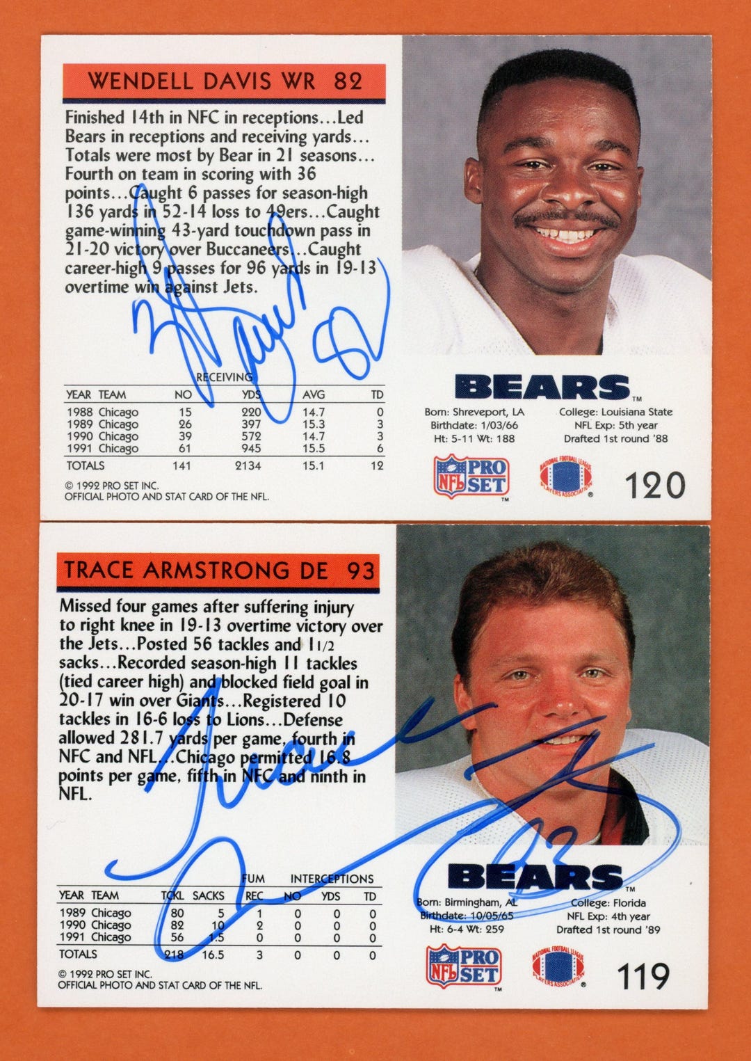 Autographed Proset Chicago Bears: Johnny Bailey (deceased), Trace ...