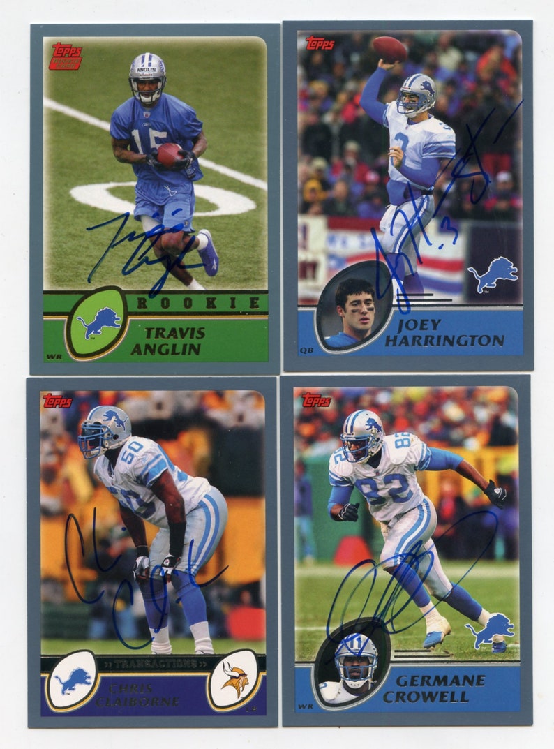 Vintage Autographed 2003 Topps Detroit Lions Cards: Joey Harrington ...
