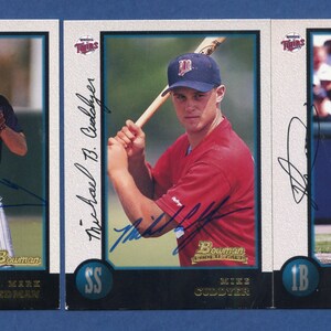Autographed 1998 Bowman Minnesota Twins: David Ortiz Rookie, Michael ...