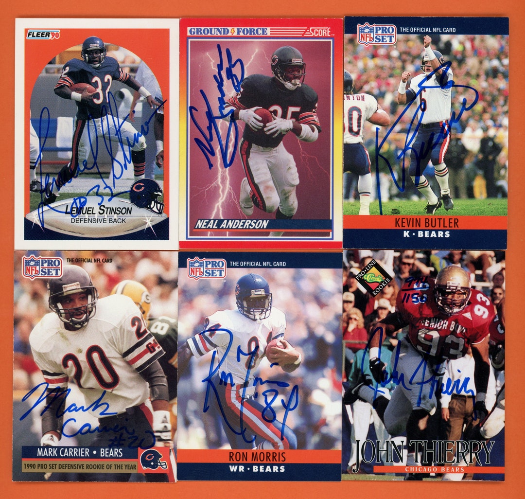 Vintage Autographed Chicago Bears Cards: Neal Anderson Mark - Etsy