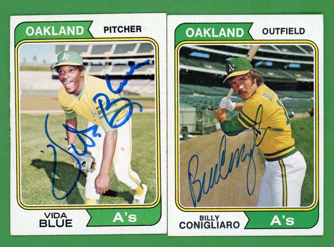 Autographed 1974 Topps Oakland A's: Vida Blue d. 2023 and Billy ...