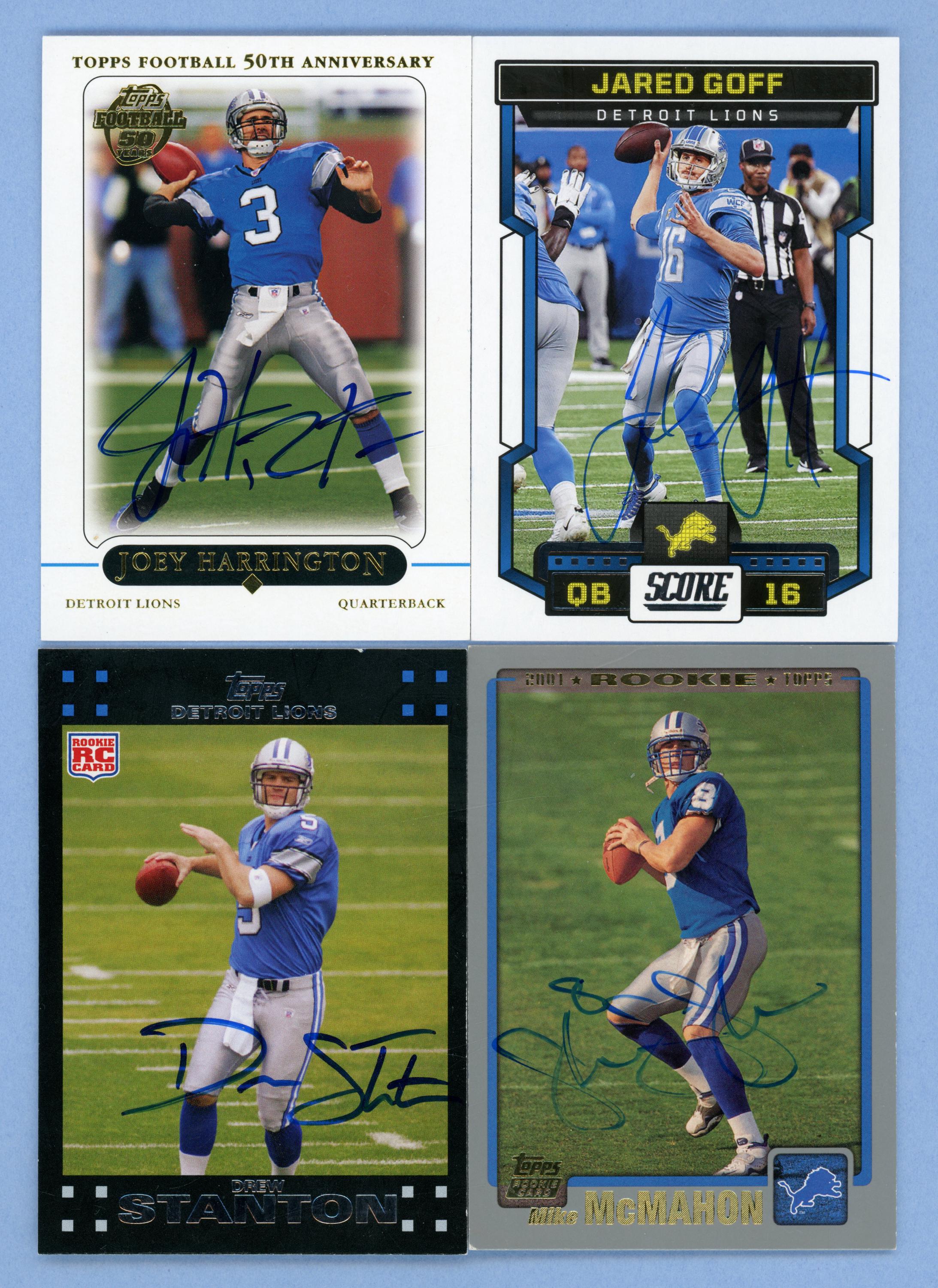 Autographed Detroit Lions Quarterbacks: Jared Goff, Joey Harrington ...