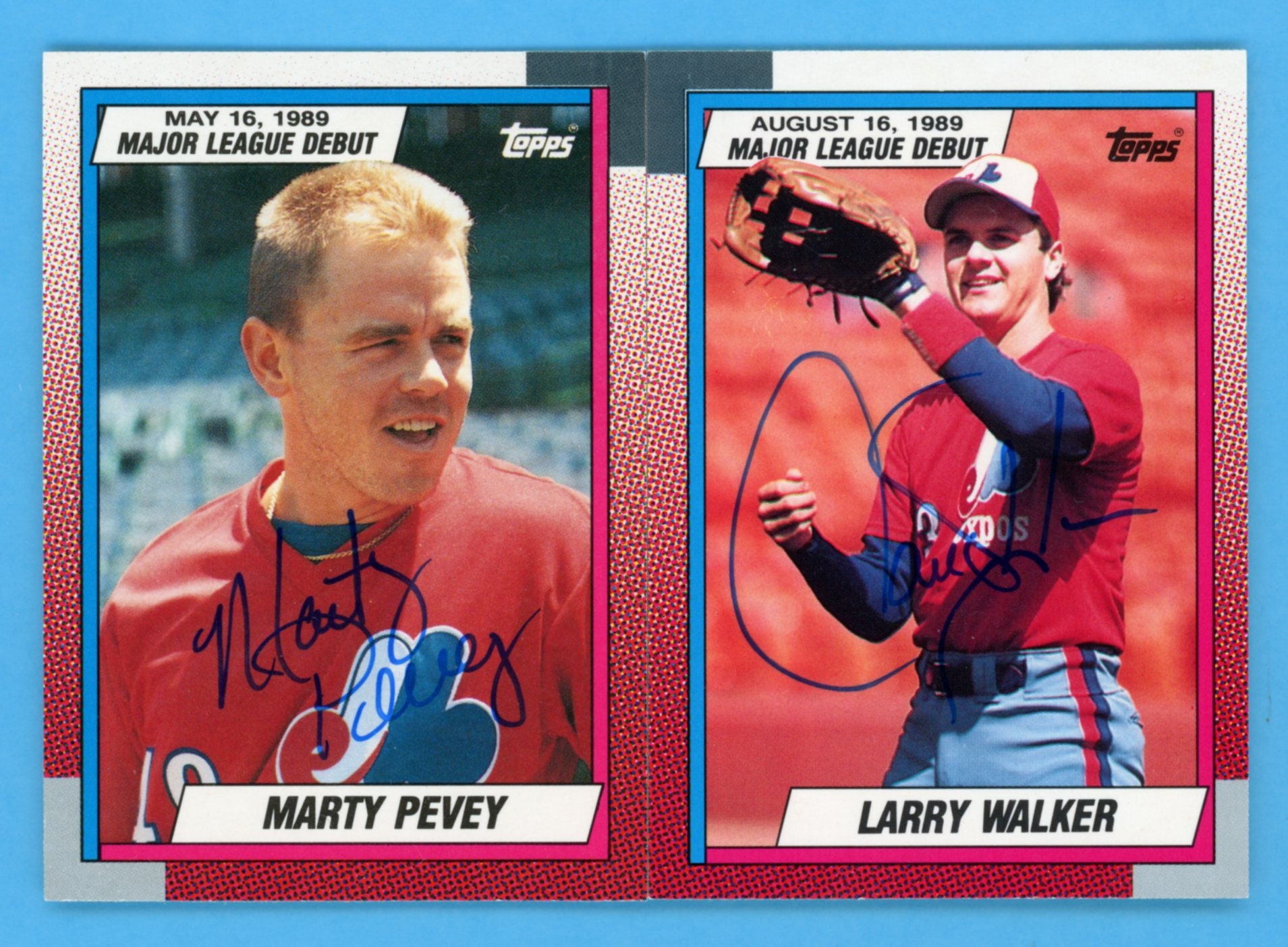 Autographed Montreal Expos Rookie Cards: Larry Walker MLB Hall of Fame ...