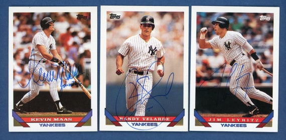 Autographed 1993 Topps New York Yankees: Kevin Maas Jim | Etsy