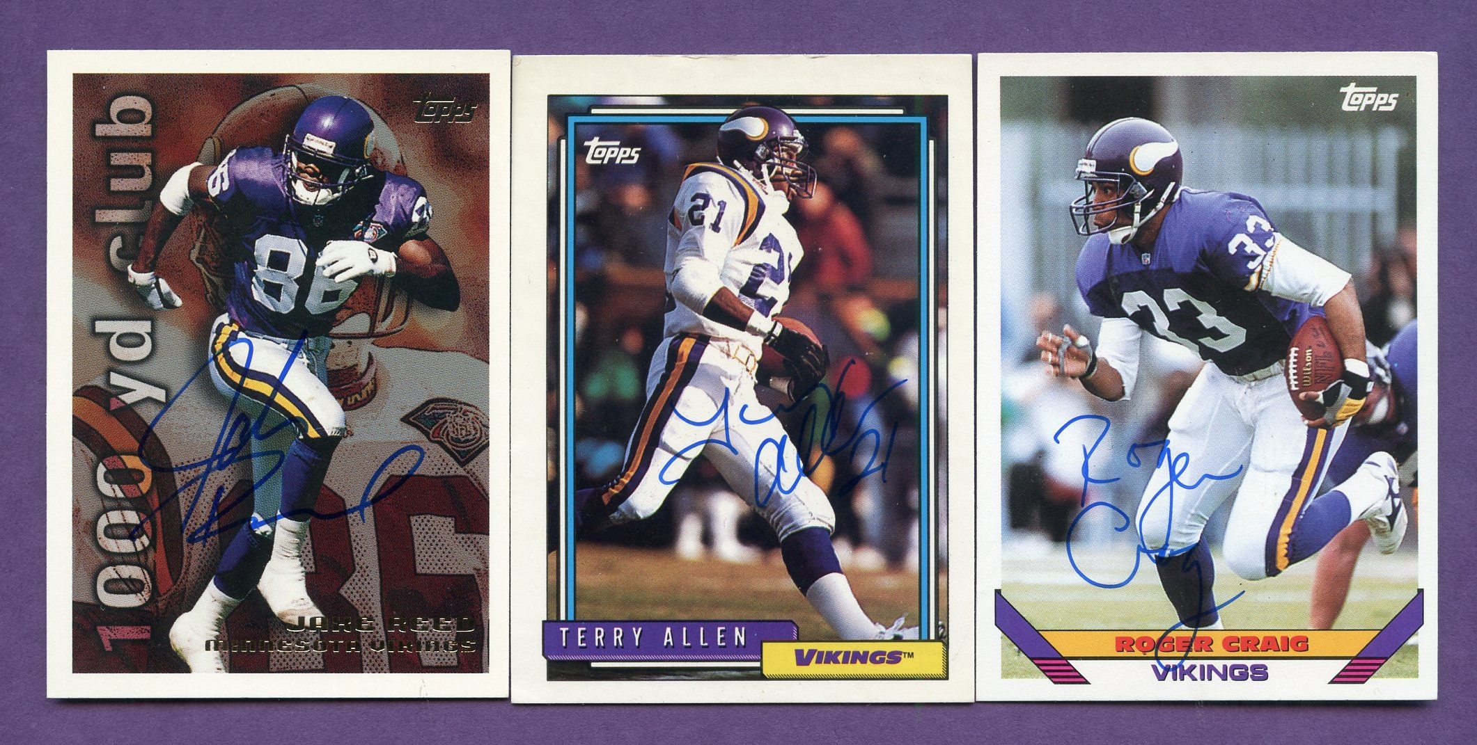 Vintage Autographed Minnesota Vikings: Roger Craig Jake Reed | Etsy