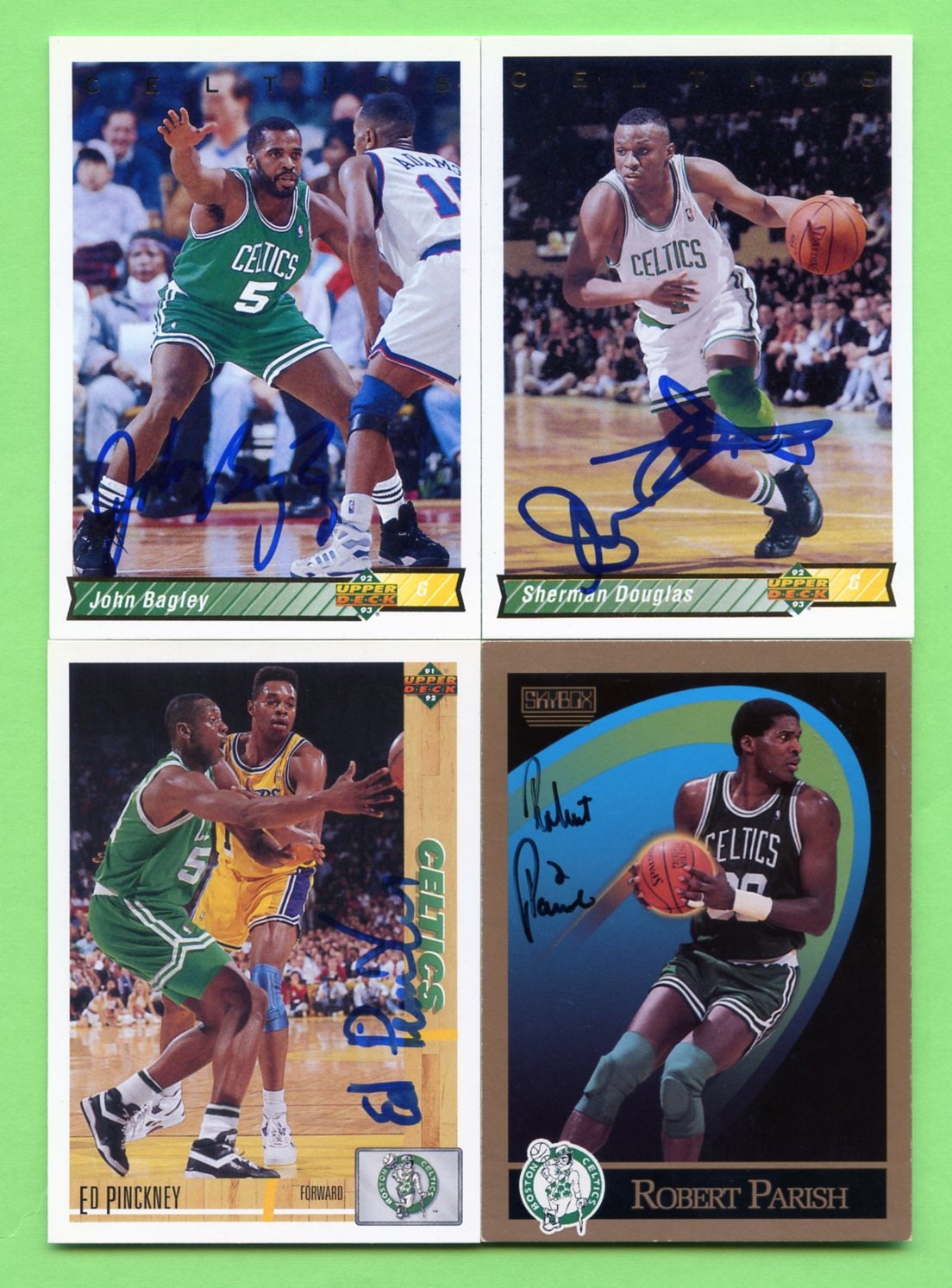 Autographed Boston Celtics Basketball Cards: Robert Parish, Ed Pinckney ...