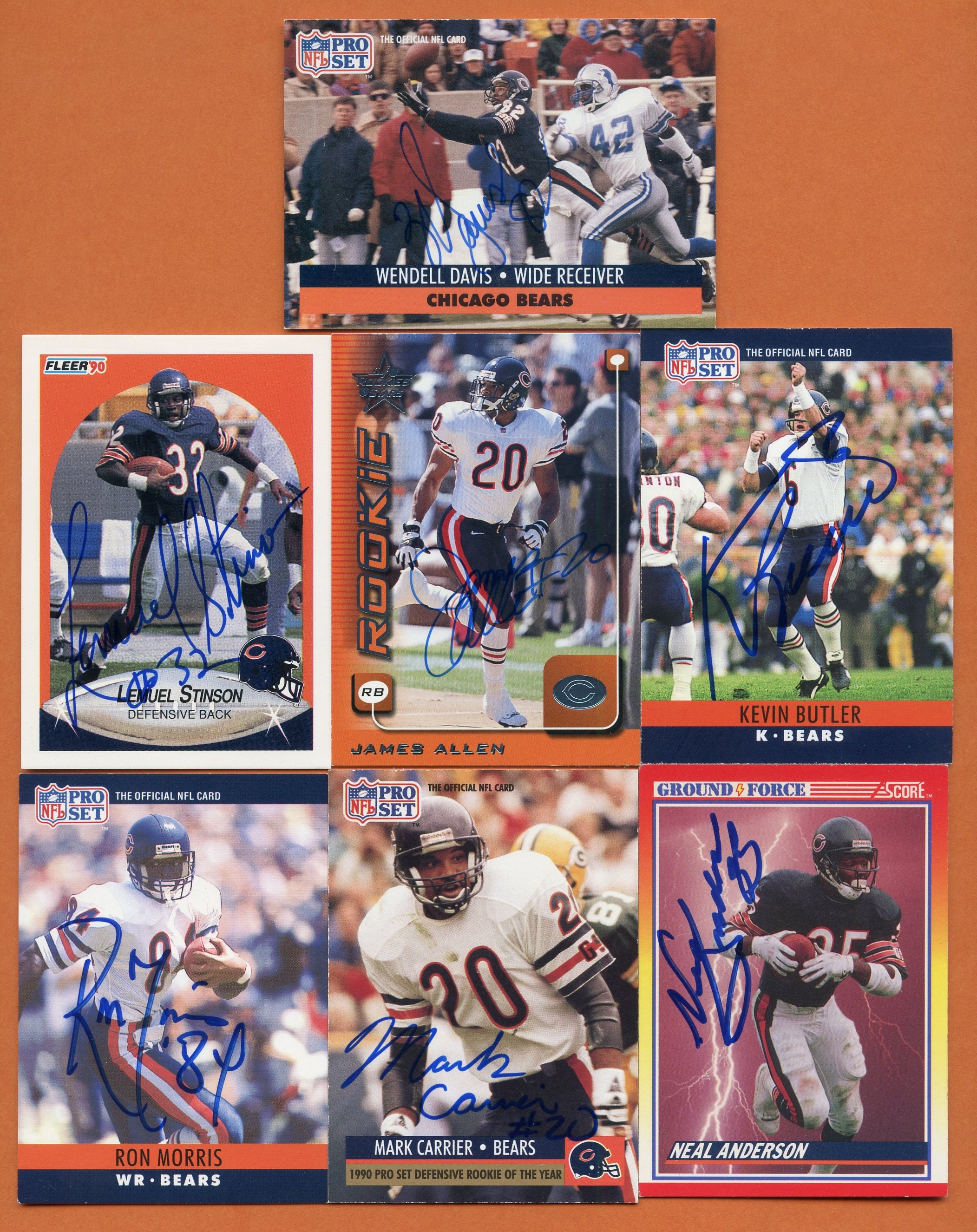 Vintage Autographed Chicago Bears Cards: Neal Anderson Mark - Etsy
