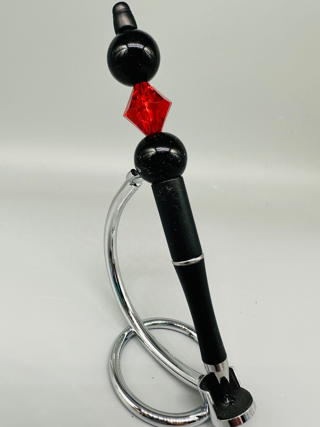 Black and Red Fancy Beaded Ink Pen - Etsy