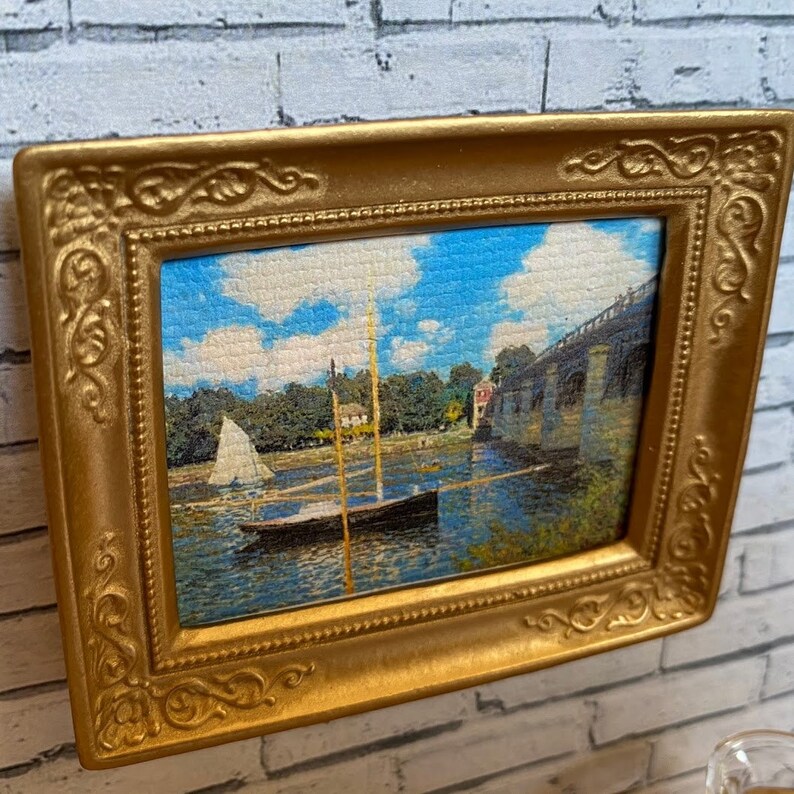 Dollhouse Miniature Framed Picture Claude Monet the Bridge at ...