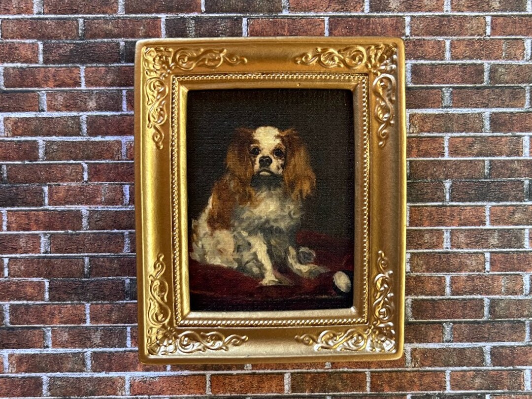 Dollhouse Miniature Picture A King Charles Spaniel by Edouard Manet ...