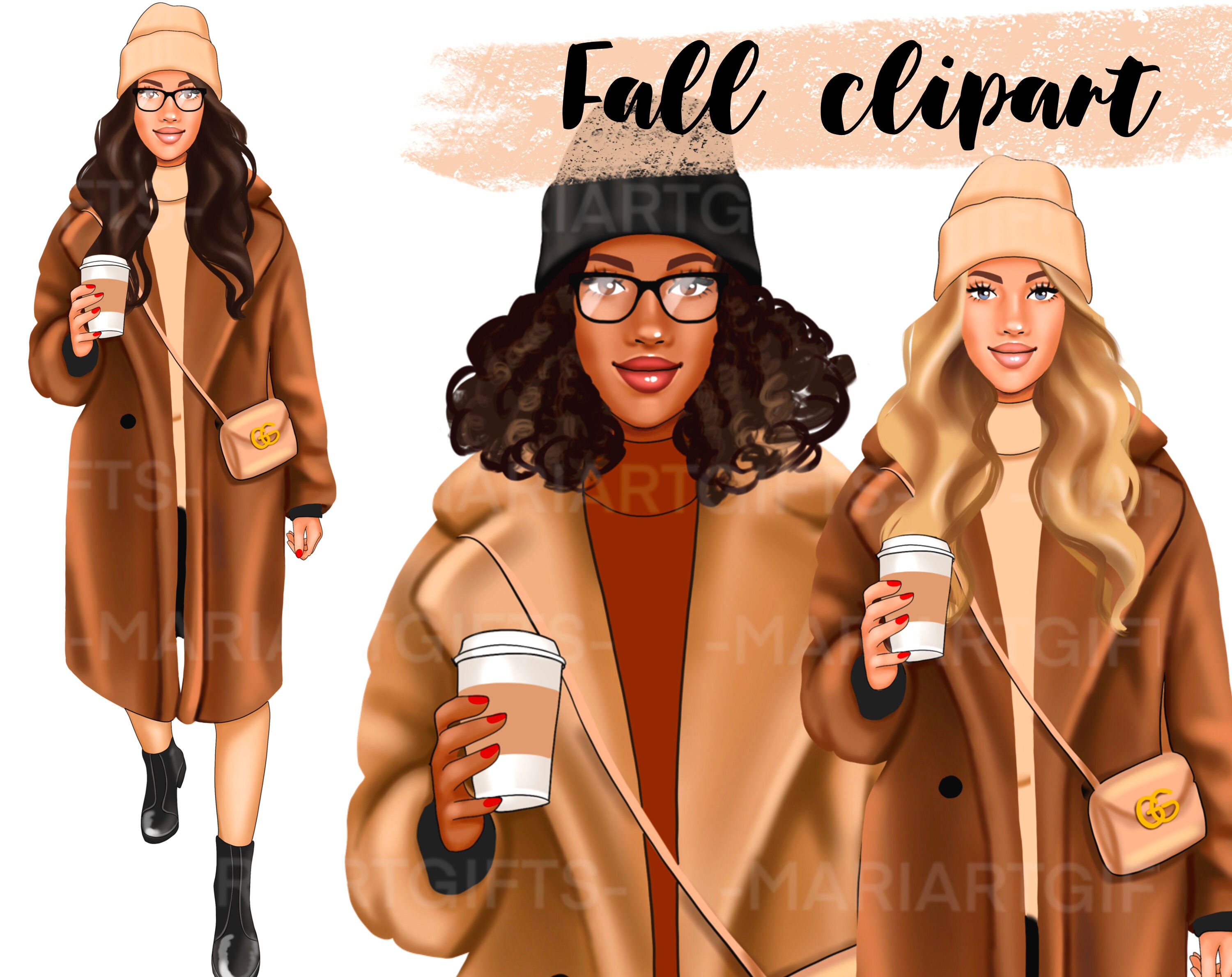 African American Fall Clipart - Etsy