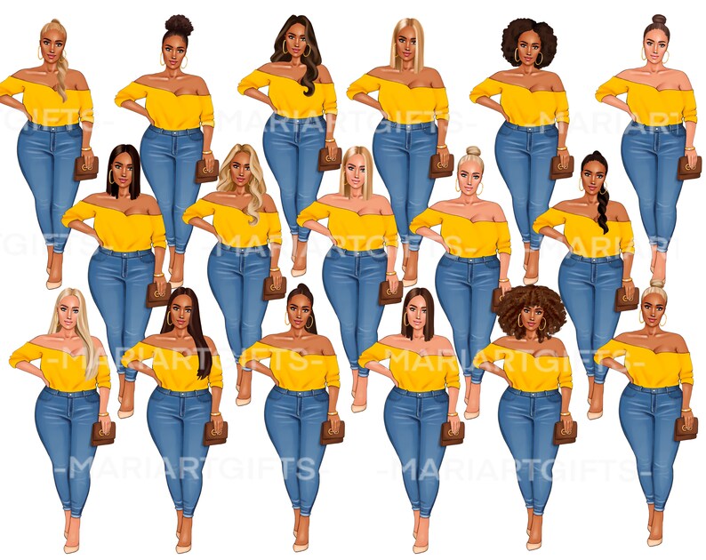 Curvy Girls Clipart Curvy Woman Clipart Casual Clipart Etsy Uk My Xxx