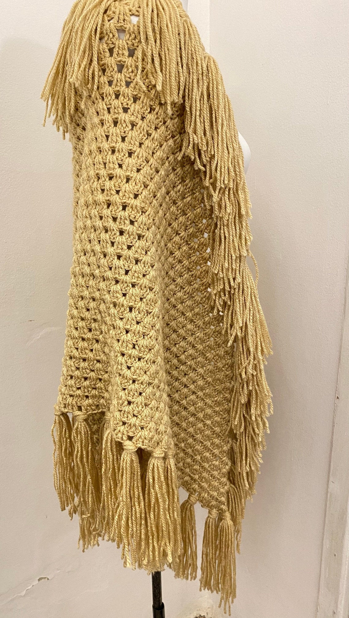 2 Crochet Patterns Boho Shawl With Collar & Fringes for Woman - Etsy