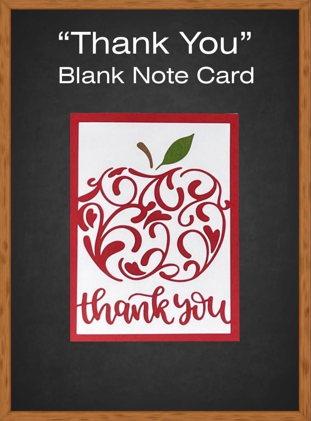Apple Thank You Card: Handmade Teacher Appreciation Note - Etsy