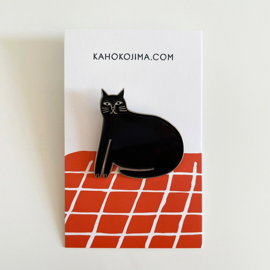 Black Cat Enamel Pin Badge - Etsy