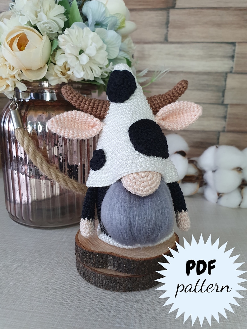 Cow Gnome Crochet Pattern Amigurumi Cow Pattern - Etsy Canada