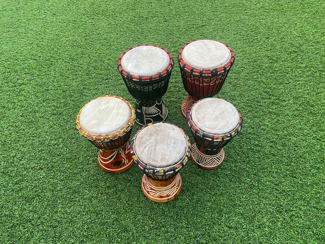 Authentic African ghanaian Drums Set of Five - Etsy