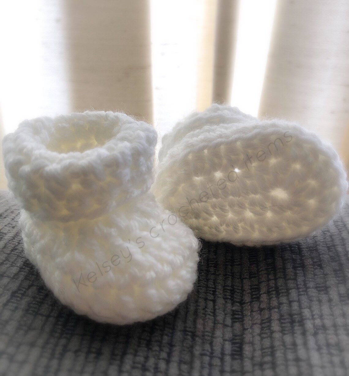 Simple Crocheted Baby Booties - Etsy