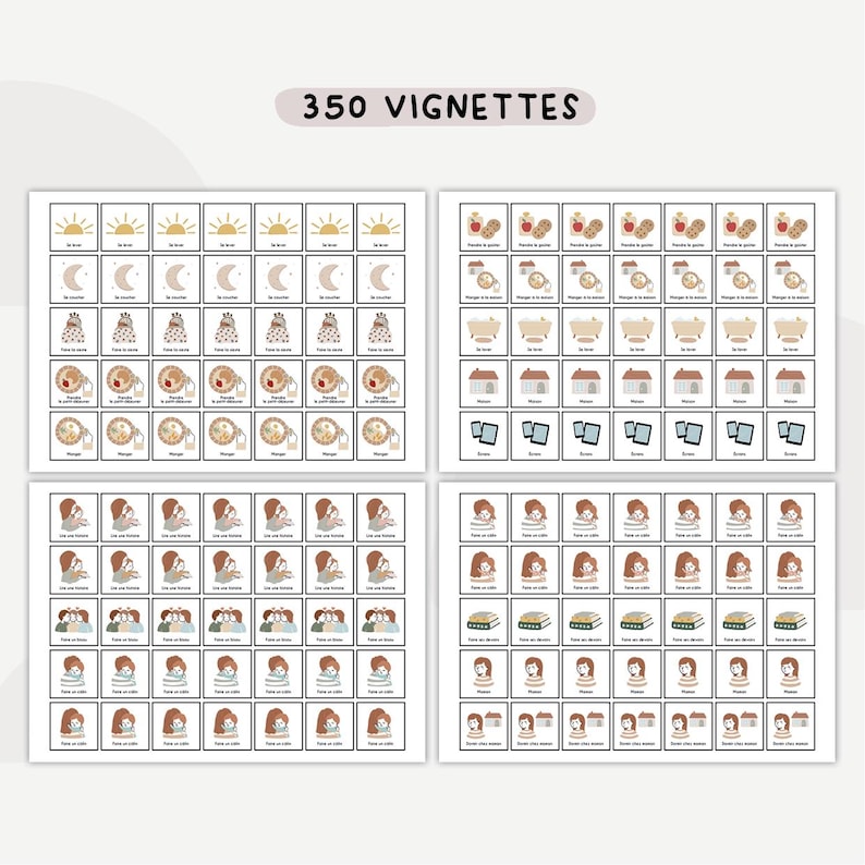 350 Printable Montessori Weekly Planner Cards | Visual Schedule for ...