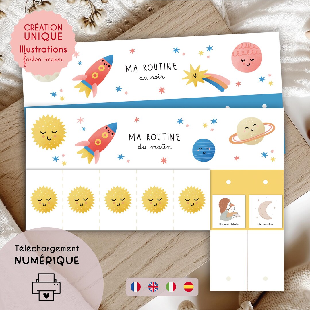Personalized Kids Routine Charts, Montessori Visual Schedules, Morning ...