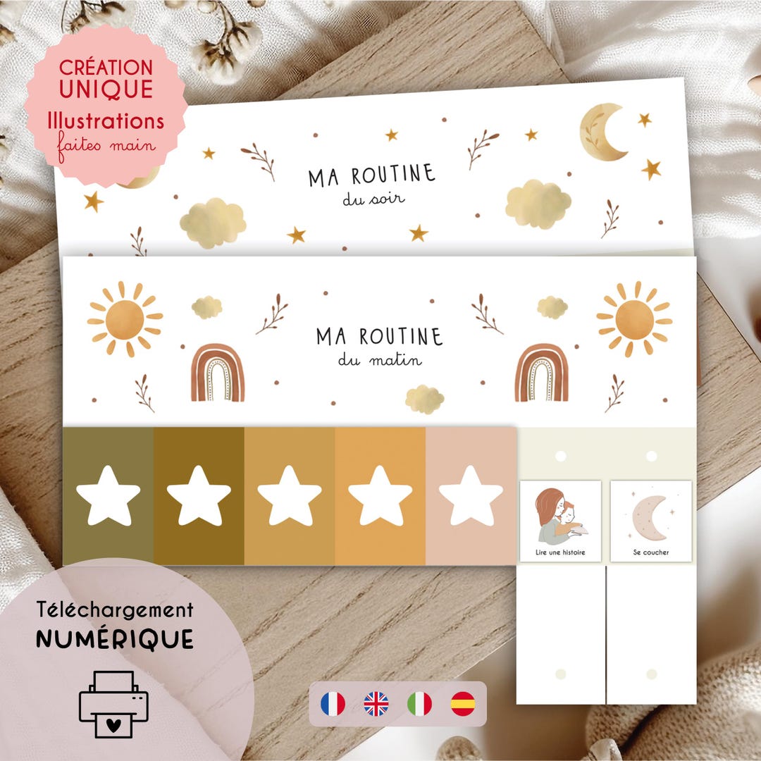 Personalized Kids Routine Charts, Montessori Visual Schedules, Morning ...