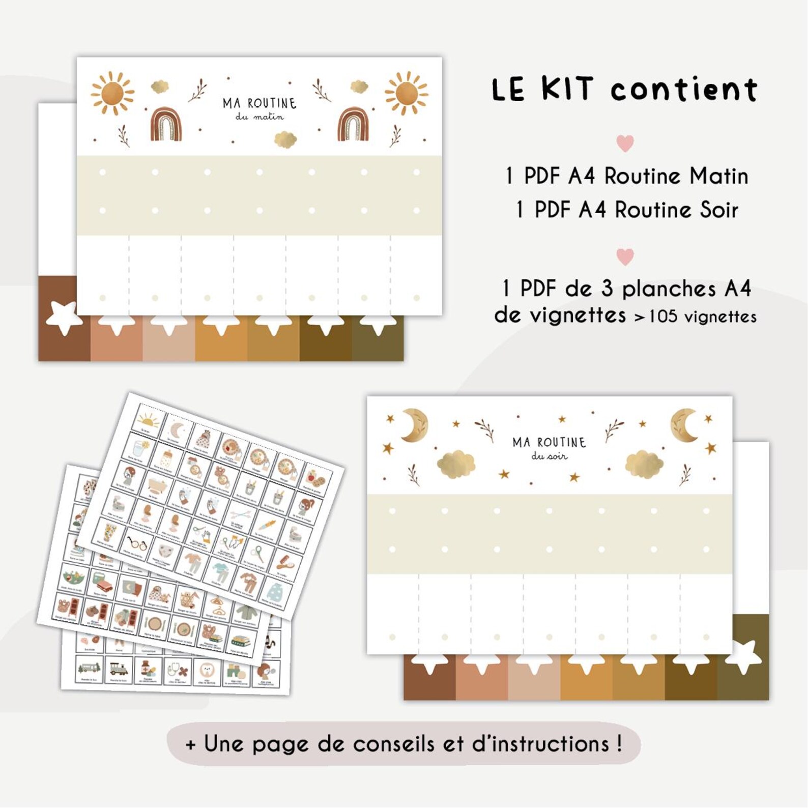 Personalized Kids Routine Charts, Montessori Visual Schedules, Morning ...