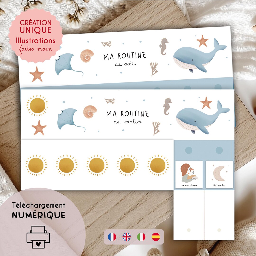 Kids Morning & Evening Sea Routines Pack Montessori | 105 Cards ...