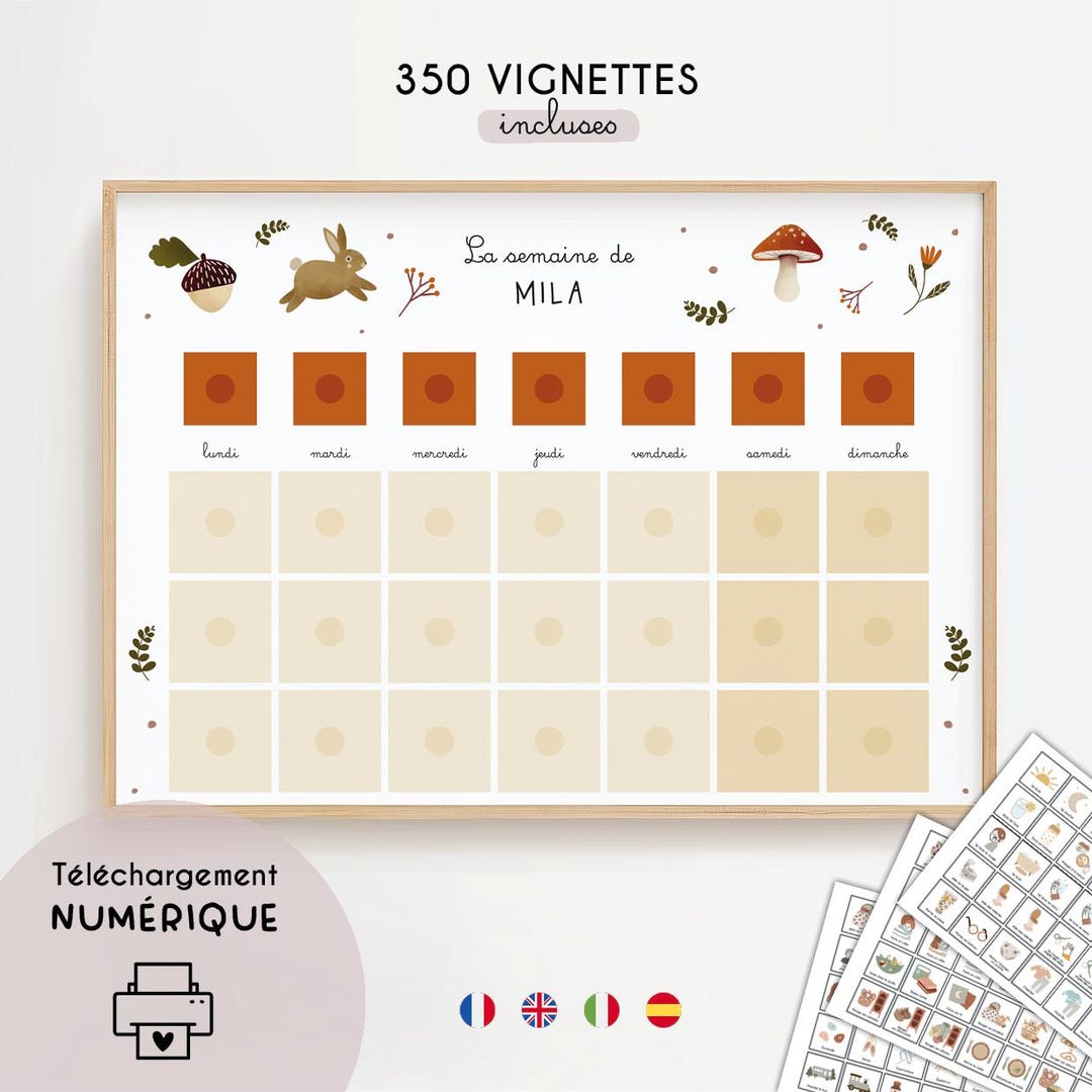 Personalized Kids Weekly Planner | Montessori Weekly Schedule, Autumn ...